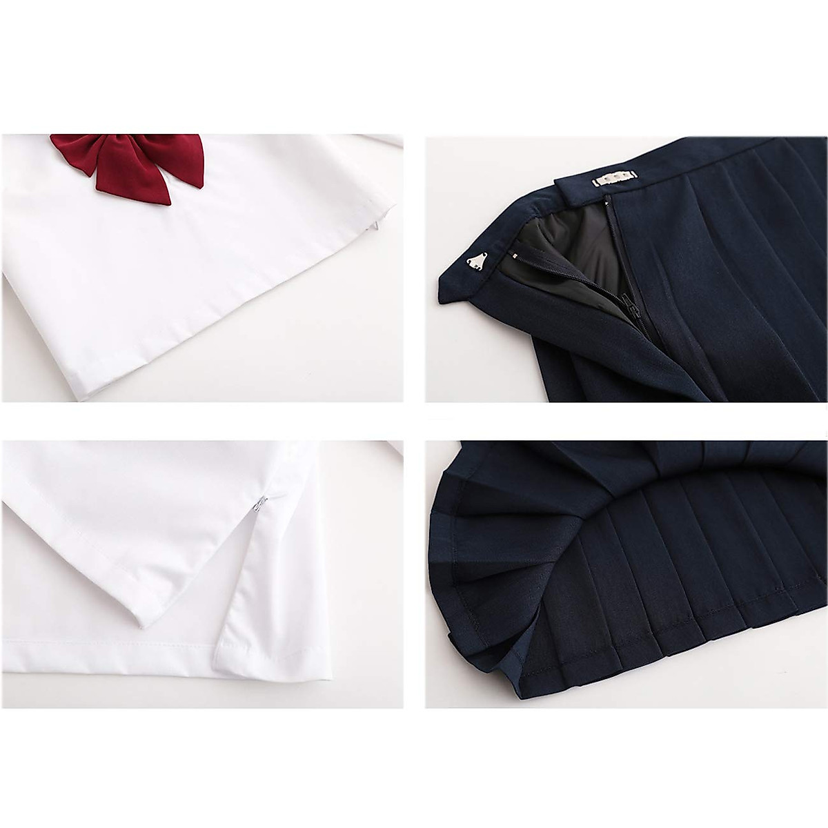 OrFilam school girl outfit kawaii Cute maid outfit Girl JK Uniform Suit, Sailor's Suit. Japanese Student Suit. (Short Sleeves, XS)