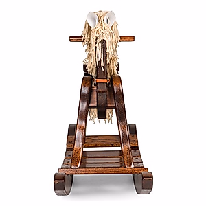 LifeSong Milestones Amish-Made Wooden Rocking Horse for Toddlers and Kids Perfect Housewarming Gift and Decorative Piece - Durable and Safe Rocking Horse for Toddlers