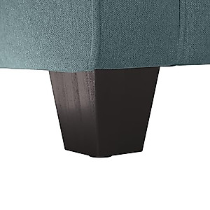 Bush Furniture Stockton U Shaped Sectional Couch, 113W, Turkish Blue Herringbone