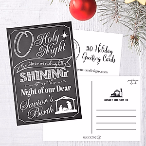 24 Black & White Religious Christmas Cards Boxed With Envelopes, 25 Holiday Party Invitations, Christmas Invite, 50 Holiday Greeting Cards, Blank Winter Postcard Set, Merry Christmas Cards