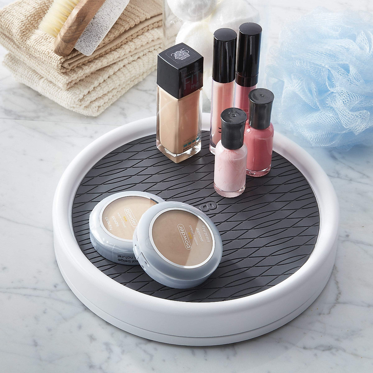 Copco Pro Non-Skid Pantry Cabinet Lazy Susan Turntable, 9-Inch, Charcoal