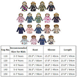 Kids Toddler Baby Girls Boys Fall Light Puffer Floral Print Faux Fur Hoodie Zip Up Fleece Jacket Thick Down Winter Warm Coats Windproof Peacoat Overcoat Outwear Windbreaker Blue-Butterfly 3-4 Years