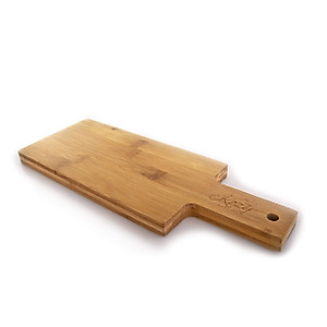Organic Bamboo Cheese Board- Premium Wooden Cutting Board- Serving Tray- long handle board| reversible design by Kozy Kitchen