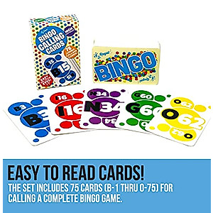 Regal Games - Standard Bingo Calling Cards - 2.5" x 3.5" - High Contrast Numbers & Letters - Durable Plastic Coating - Cardstock - 75 Count (B1 - O75)