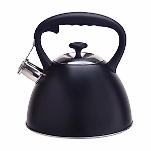 ARC, 346, 3.2 Quart / 3L Tea Kettle Food Grade with Heat Resistance Handle, Stainless Steel Teapot for Stovetop, Anti-Rust and Loud Whistling (3L - Black durable color 3)