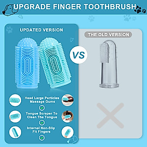 YUEYUEJIA Dog Toothbrush Finger Toothbrush Dog Tooth Brushing Kit Dog Finger Toothbrush for Dog Teeth Cleaning Dog Dental Care Dog Tooth Brush (Green, 1 Count (Pack of 4))