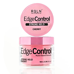 RQLN Edge Control for Black Hair, Hair Gel for Women, Strong Hold Water-based Edge Stay Gel, All Hair Types, No Flaking, Extra Hold, 3.38oz Fresh Cherry Fragrance