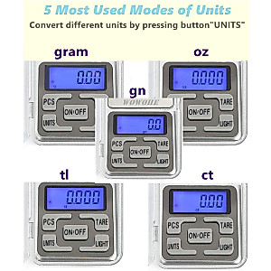 WOWOHE Food Travel Scale Portable Pocket Scale Gram Capacity 500g Degital Kitchen Small Miniature Scale Lab Measuring Scale High Precision