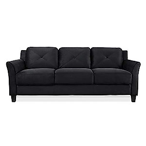 Lifestyle Solutions HRFKS3BK Grayson Sofa, 78.7" W x 31.5" D x 32.7" H, Black