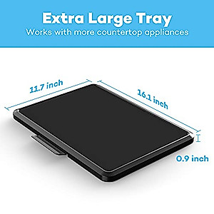 Goldlion Appliance Sliding Tray Compatible with Ninja Foodi and Instant Pot Extra Wide Rolling Tray Accessories for Air Fryer, Coffee Maker, Stand Mixer and Blender, 16.1'' Wide by 11.7'' Deep