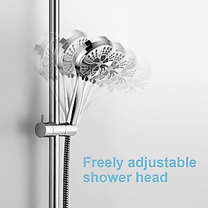 OFFO Shower Slide Bar 27 Inches Adjustable Installation Distance 15-26 Inches with 360° Adjustable Handheld Shower Head Holder for Bathroom, Screw Wall Mounted, Chrome Finish