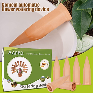 APPD Terracotta Watering Stakes15 Pack Automatic Plants Watering Devices Terracotta Self Watering Spikes for Wine Bottles Great for Indoor & Outdoor Plants