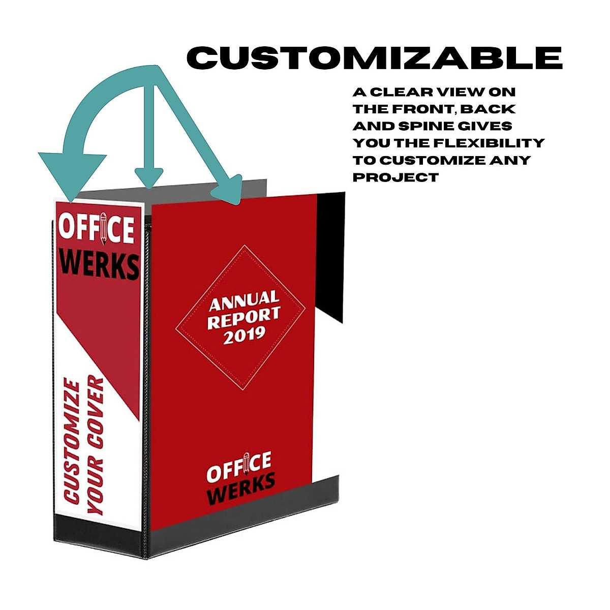 6 Inch 3 Ring Binder with Locking Angle D Rings, Professional Heavy Duty Large Storage Binder with Pockets, Fits 8.5 x 11 Inch Sheets, Non-Stick Clear View Cover, Customizable, Black