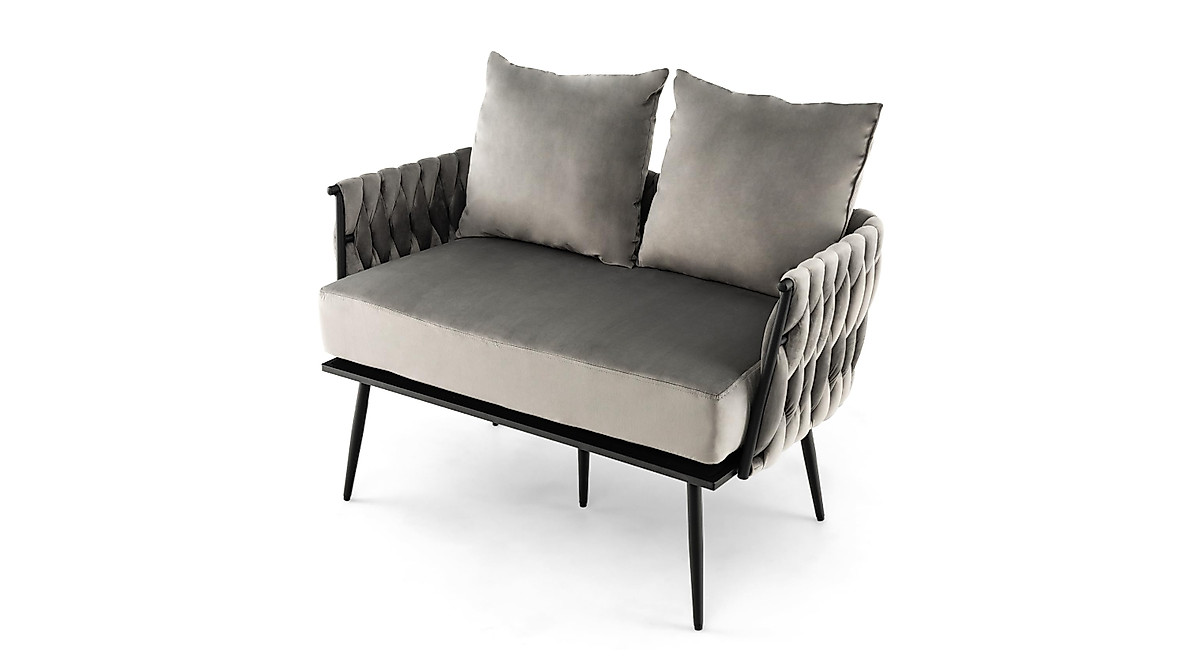 KOMFOTT 43” Loveseat Sofa - Modern Dutch Velvet Compact Couch
