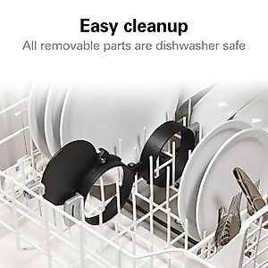 Hamilton Beach Breakfast Sandwich Maker with Egg Cooker Ring, Customize Ingredients, Perfect for English Muffins, Croissants, Mini Waffles, Black