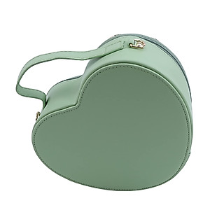 JUNYY Women Girls Vintage Floral Heart-shaped Crossbody Purse Casual Travel Shoulder Messenger Handbags(Green)