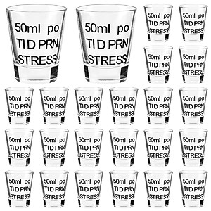 Kolewo4ever 24 Pieces Funny Nurse Shot Glasses Nurse Week Gift Pharmacy Technician Gifts for Women Men 1.75 oz Prescription Shot Glass for Nursing School Student Graduation Nurses Day (Style-1)