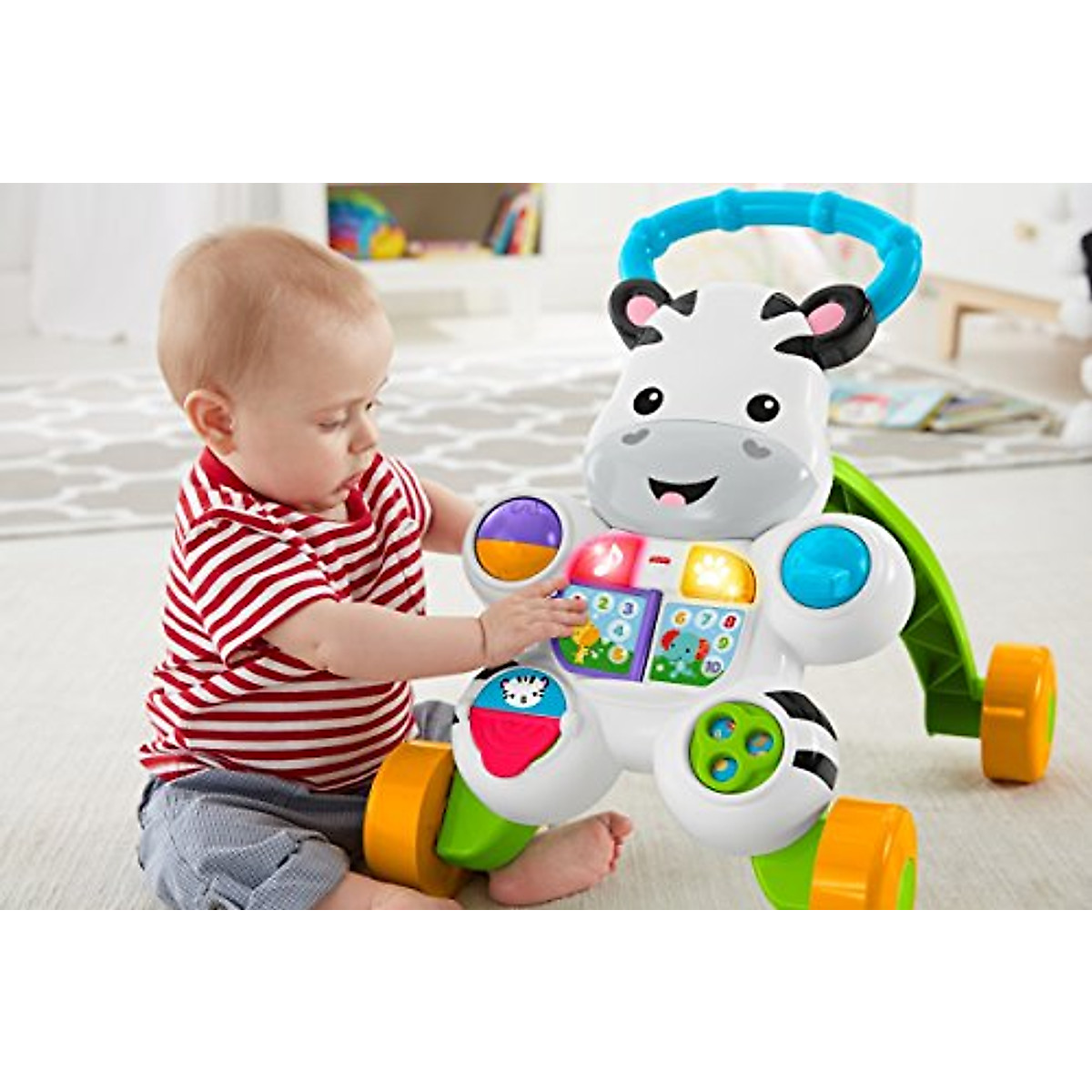 Fisher-Price Baby to Toddler Learning Toy, Learn with Me Zebra Walker with Music Lights and Activities for Ages 6+ Months