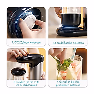 Sodaology Sparkling Water Maker with Two 1L BPA-Free Reusable Carbonating Bottles (CO2 Cylinder Not Included)