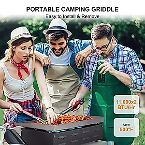 Flat Top Griddle Grill Station,Camplux Propane Gas Tabletop Griddle for Camping,Outdoor,Tailgating,Kitchen-BBQ Grill with Knobs & Ignition,22 inch