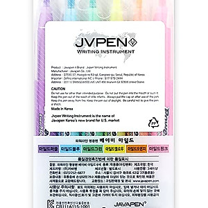 JAVAPEN rainbow pastel Highlighter brush Chisel Tip Pens (Baby colors 6 pens set)