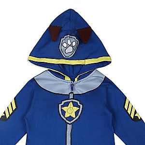 Nickelodeon Paw Patrol Chase Baby Boys Zip Up Long Sleeve Hooded Romper for Newborn, Infant and Toddler