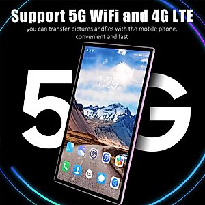 10.1in LCD 8GB RAM 256GB ROM 2 in 1 Tablet with Case, Keyboard, Mouse, Office Tablet with 5G WiFi, Dual Camera, 7000mAh Battery (US Plug)