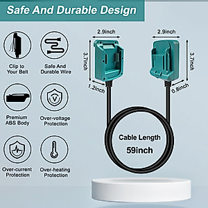TAIRDA Battery Adapter for Makita 18V Battery to for Makita 18V Cordless Power Tools, with 59inch Cable, Blue (Adapter Only)