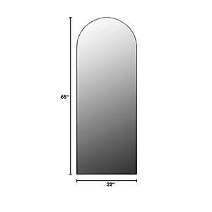 RACHMADES 64"x21", Body Floor Mirror with Stand, Standing Hanging or Leaning Against Wall for Bedroom, Sleek Arched-Top , Modern Full Length Mirror