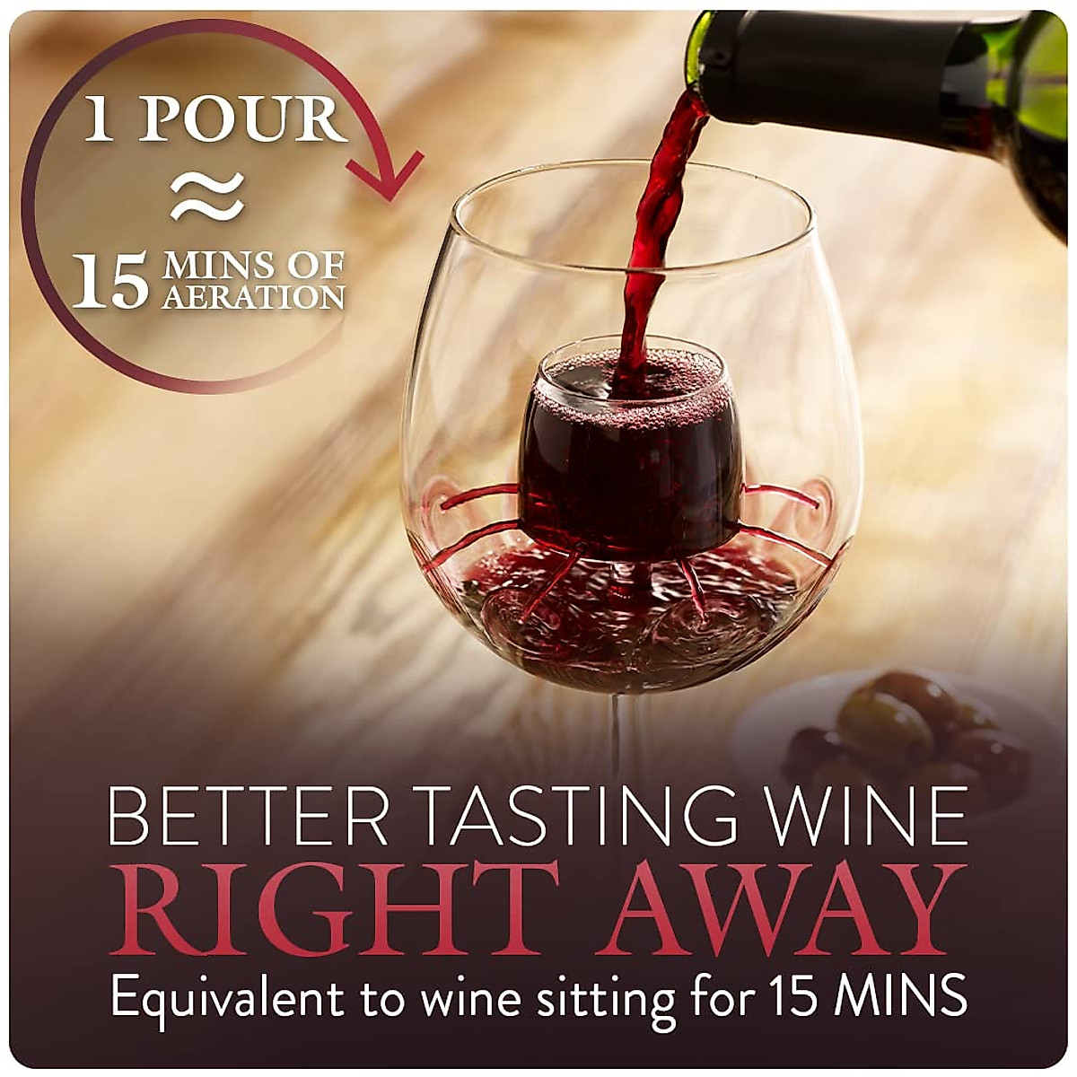 Sommelier Aerating Wine Glass (Set of 2) by Chevalier Collection – Patented Wine Glasses with Built In Aerator – Unique Gift for Wine Lovers