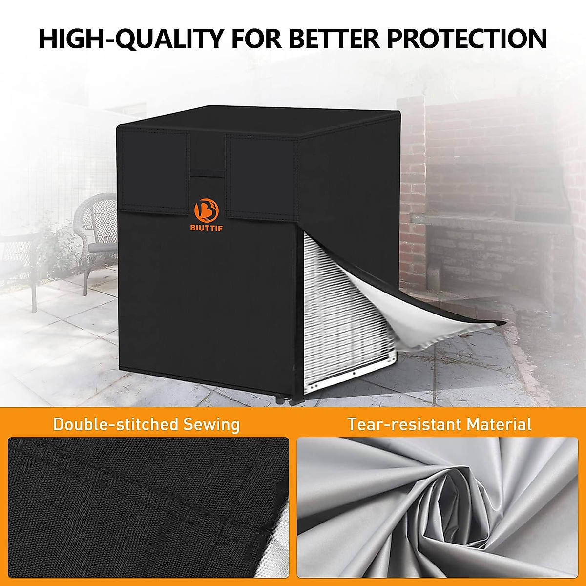 Air Conditioner Cover for Outside Units - 36x36x39 inches, Central AC Winter Covers for Outside, Waterproof Anti-Hail Windproof Design