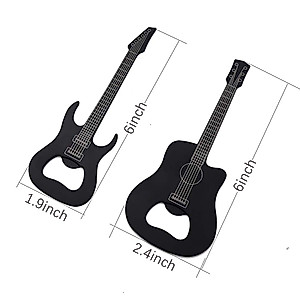 PEPKICN Stainless Steel Guitar Shaped Bottle Opener (2 pack)