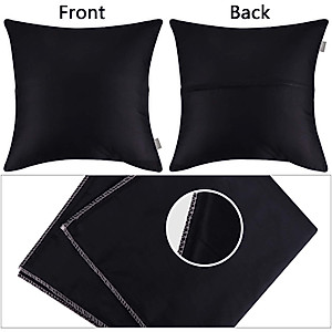 8-Pack 100% Cotton Comfortable Solid DIY Decorative Throw Pillow Case for Christmas Halloween Couch Sofa (4-Pack Black and 4-Pack White)