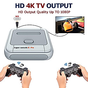Kinhank Super Console X PRO Retro Game Console with 117,000+ Classic Games,Video Game Console for 4K TV,Dual System,Emulator Console Compatible with Most Emulators,WiFi/LAN,Best Gift