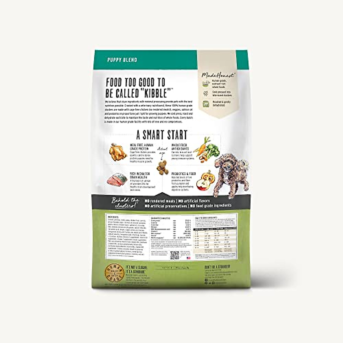 The Honest Kitchen Whole Food Clusters Puppy Grain Free Chicken Dry Dog Food, 20 lb Bag