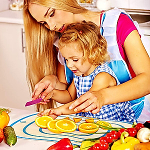 Sonku 10 Packs Kitchen Knife Set, Cooking Knives with Cutting Boards for Kids and Adults -Multi Colors