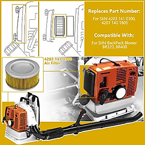 LEFITPA 2 Pack Replacement 4203 141 0300 4201 140 1805 Air Filter for Stihl BR320 BR400 Back Pack Blower Models