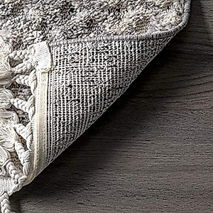 nuLOOM Lira Textured Geometric Tassel Area Rug, 9' x 12', Grey