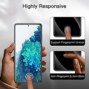 JETech Screen Protector for Samsung Galaxy S20 FE 6.5-Inch with Camera Lens Protector, Tempered Glass Film, Fingerprint ID Compatible, HD Clear, 2-Pack Each