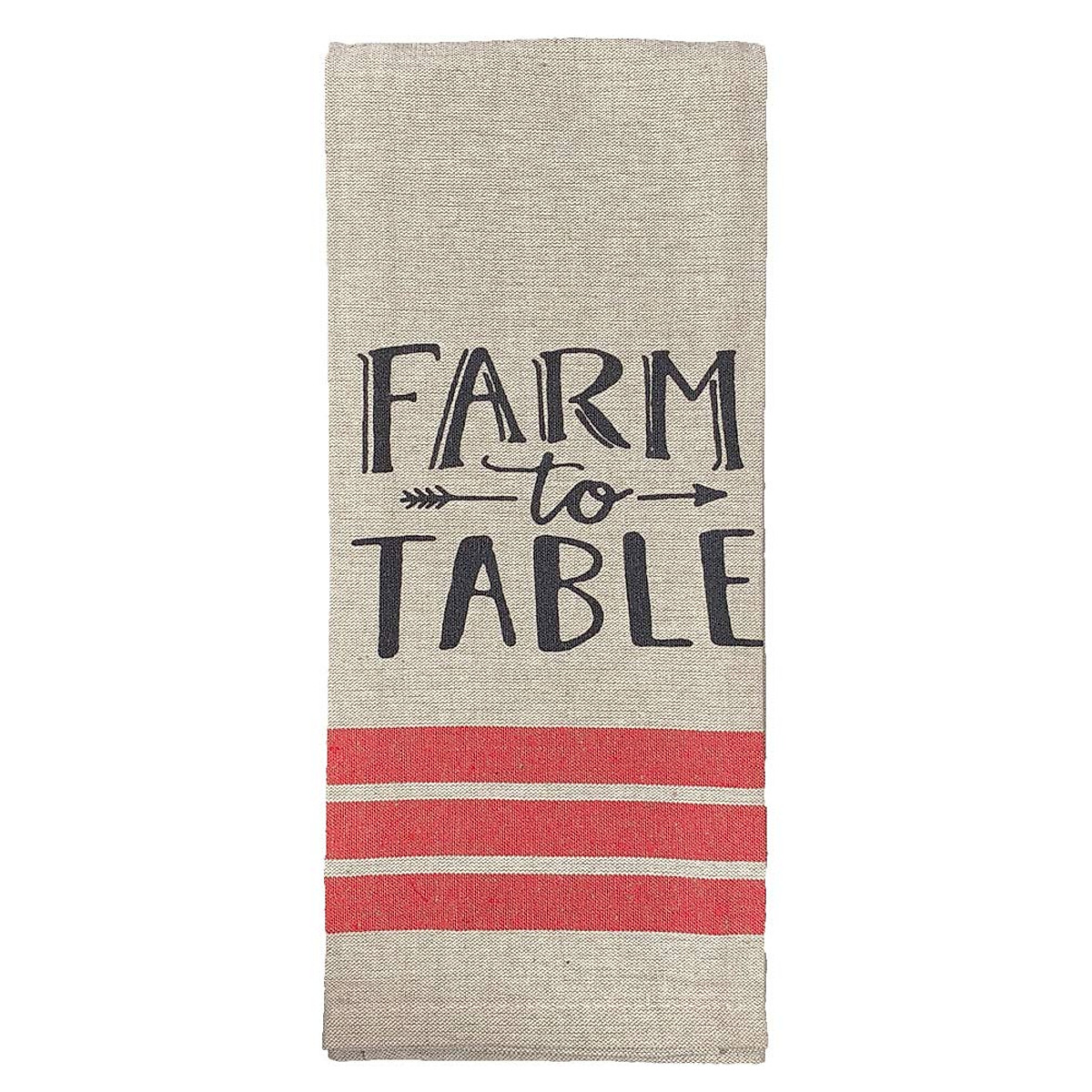 fillURbasket Farmhouse Kitchen Towels Set Farm Towels Pig Rooster Chicken Cow Towels Tan Black Dish Towels Set of 5 Cotton 16"x28"