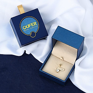 OUFER 14K Gold Heart Solitaire Cubic Zirconia Belly Button Rings Navel Rings Body Piercing Jewelry