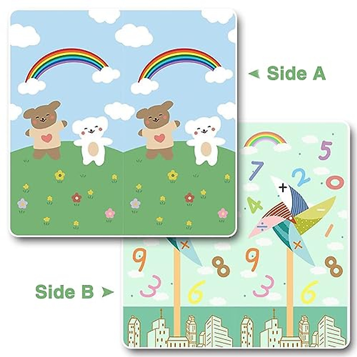 Xifanmiy Foldable Foam Baby Play Mat, 79 * 71 inch 0.6'' Thicken Extra Large Waterproof Activity Playmats for Babies,Toddlers, Infants,Baby Play Mat for Floor Indoor Outdoor