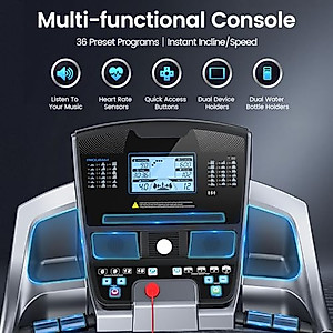 OMA Treadmills for Home, 5925 Folding Treadmill with 15% Auto Incline 3.0HP 300 lb Capacity for Running and Walking with Bluetooth Connectivity 36 Preset Programs, Running Machine for Home Exercise