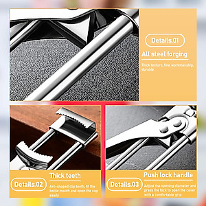 Adjustable Multifunctional Stainless Steel Can Opener, 2023 New Stainless Steel Can Opener Bottle Jar Lid Gripper Household Kitchen Tool, Manual Jar Bottle Opener Kitchen Accessories (1 PC)