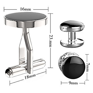 UHIBROS Cufflinks For Men, 316L Stainless Steel Tuxedo Shirt Cuff Links Accessories, Unique Business Groom Wedding Black Silver Gold Jewelry for Son, Father, Husband, Boyfriend