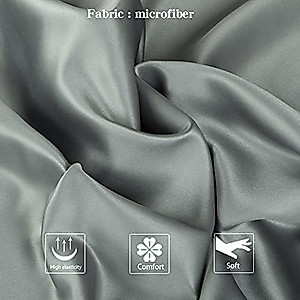 NTBAY 2 Pack Satin Zippered Toddler Pillowcases, Super Soft Luxury and Silky Baby Travel Pillow Covers, 13x18 Inches, Dark Grey