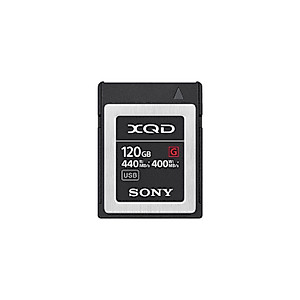 Sony 120GB (128GB pre Format) 5X Tough XQD Flash Memory Card - High Speed G Series (Read 440MB/s and Write 400MB/s) - QDG120F