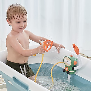 JoyGrow Bath Toys Electric Shower Head with Double 360° Rotatable Sprinkler and 3 PCS Different Spraying Sprinkler Bathtub Water Toy for Baby Kids