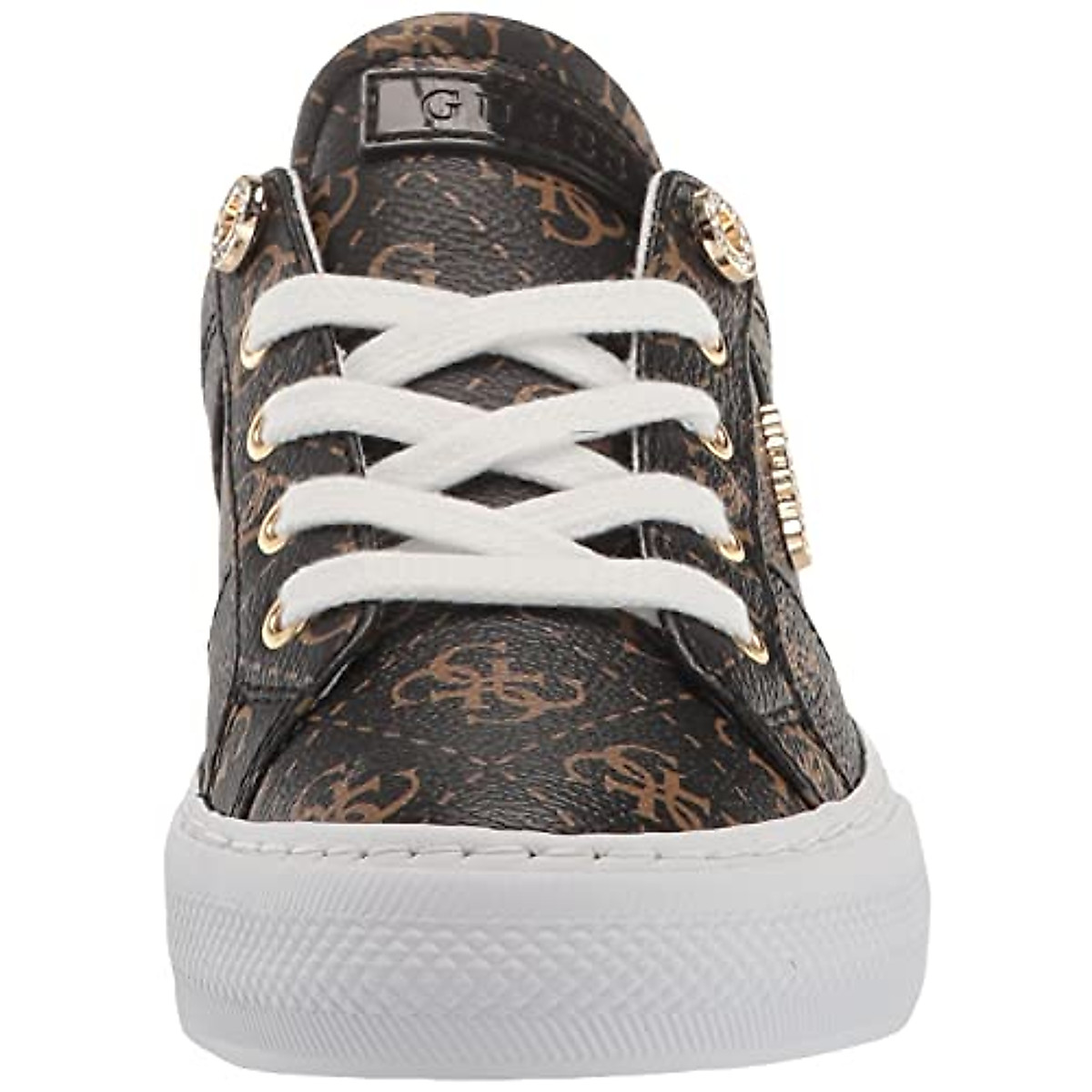 GUESS Womens Loven Sneaker, Brown Multi 908, 8.5 US