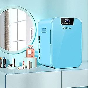 ARLIME 20 L Compact Cooler Warmer Mini Fridge for Bedroom, Office, Car, Dorm - Portable Makeup Skincare Fridge with Digital Temperature Control (Blue)